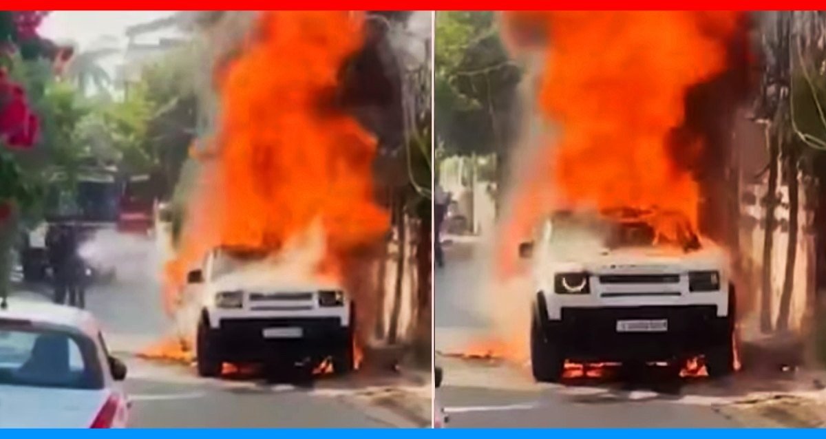 Police Officer's Range Rover Catches Fire on GT Road - News On Radar India
